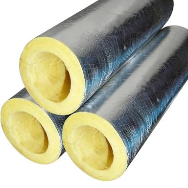 China Insulation Glass Wool Pipe Section With FSK Facing Cold Water Pipe Condensation Prevention for sale