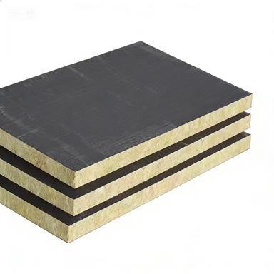 China Black Glass Fiber Mat Faced Fireproof Rock Wool For Curtain Walls for sale