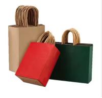 China Reusable Kraft Paper Bag Custom Size Recycled Paper Shopping Bags for sale