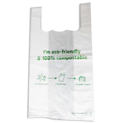 China Corn Starch Biodegradable T-Shirt PLA Plastic For Vest Compostable Mailing Bag for sale