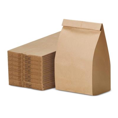 China Self Adhesive Kraft Paper Bag Eco Friendly Bottom Gusseted Bag Strong Expandability for sale