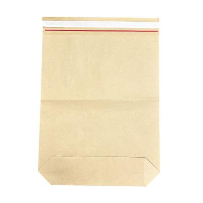 China Durable Kraft Compostable Bags Recyclable Bottom Gusseted Bags Disposable With Adhesive Seal for sale