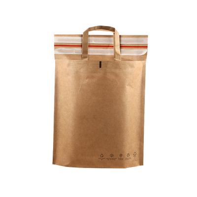 China Customized Eco Friendly Paper Bags Durable Kraft Paper Tote Bag Recyclable With Self Sealing Strip for sale