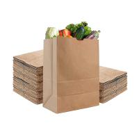 China 100% Recyclable Kraft Paper Bag 8LB 10LB Square Bottom Paper Bags for sale