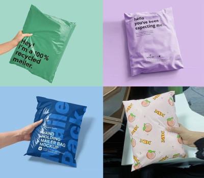 China Moisture Proof Plastic Mailing Bags Pink Yellow Blue Purple Green Envelope Shipping Bags for sale