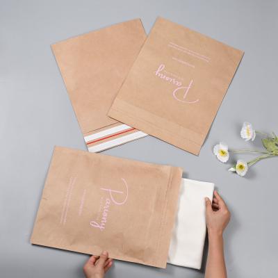 China Custom Logo Kraft Paper Bag Recyclable Underwear Packaging Bag Waterproof for sale
