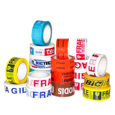 China Printed Packing Tape Bopp Transparent Adhesive Film Custom Packing Tape With Logo for sale