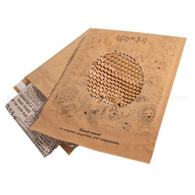 China Eco Friendly Compostable Padded Mailer Lightweight Honeycomb Mailer Shockproof for sale