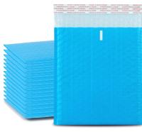 China Eco Friendly Custom Printed Bubble Bags Light Blue Poly Bubble Bags Waterproof for sale