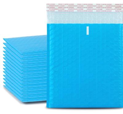 China Eco Friendly Custom Printed Bubble Bags Light Blue Poly Bubble Bags Waterproof for sale