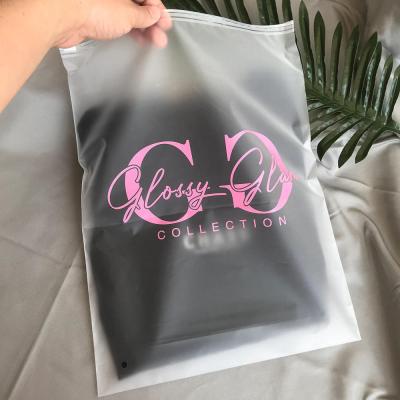 China Thickened Custom Frosted Zipper Bag Recyclable Clothing Packaging Bags Waterproof for sale