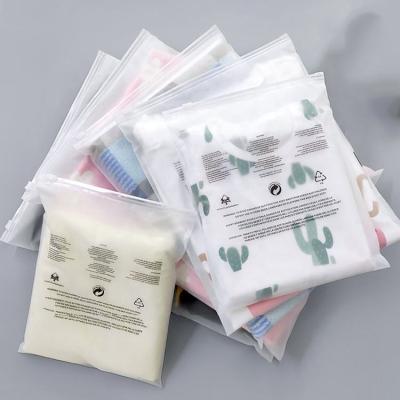 China CPE Frosted Zip Lock Bags Durable Custom Frosted Zipper Bags For Clothes for sale