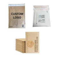China Custom Logo Printed Padded Mailer Envelopes Compostable Padded Kraft Mailer Eco Friendly for sale