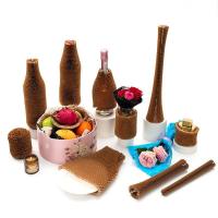China Cylindrical Honeycomb Kraft Paper Wrap Roll Brown / White Honeycomb Sleeve for sale