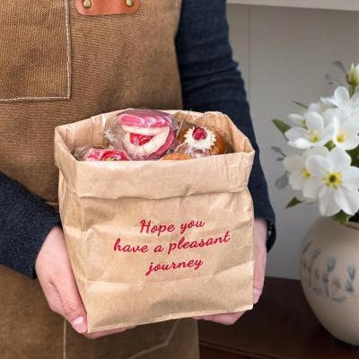 China Oil Proof Kraft Bakery Bags Waterproof Kraft Bread Bags Customized for sale