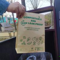 China Biodegradable Disposable Brown Paper Bags Custom Printed Compostable Brown Paper Bags Waterproof for sale