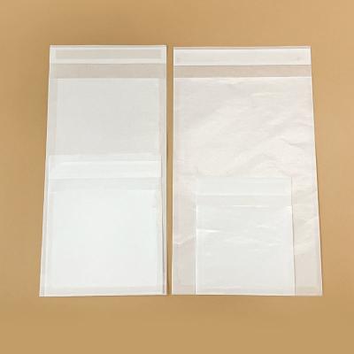 China Custom Logo Glassine Envelope Biodegradable Flexible Packaging Clothing Packaging Greaseproof Paper Bags for sale