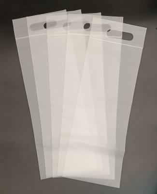 China Moisture-Proof and Durable Frosted CPE Resealable Zipper Bags With Handle For Food And Small Items for sale