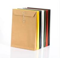 China Multi Color Twine Tie Kraft Paper Envelope Button Closure Durable Eco Friendly Recyclable For Documents Letters Home Office for sale