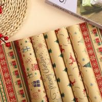 China Christmas Wrapping Paper Rolls PE Coated Waterproof With Classic Xmas Patterns For Gift Wrapping DIY Crafts for sale