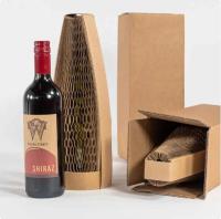 China Kraft Paper Honeycomb Paper Sleeve Packaging 100% Eco-friendly for Liquor Bottle Packaging for sale