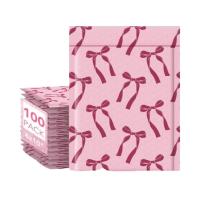 China Pink Bow Design Pack Bubble Mailing Bag Waterproof Tear Resistant Padded Envelopes for Small Business Shipping for sale