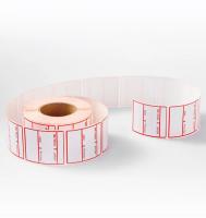 China Thermal Adhesive Labels Roll Self-Adhesive Red Border Blank Pricing Tags for Retail Stores Supermarkets Small Businesses for sale