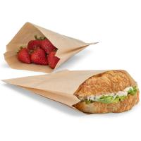 China Eco Friendly Kraft Paper Food Bags Greaseproof Disposable Open Top Snack Bags for Bakery Sandwiches Fruits Catering Takeout for sale