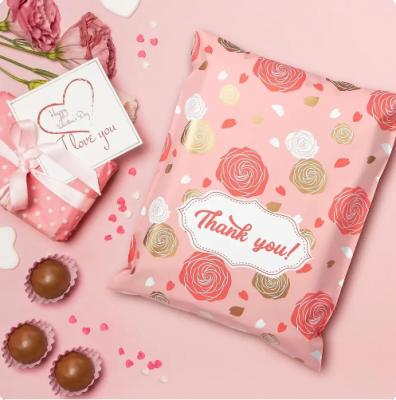 China Custom Valentine Floral Poly Mailers Shipping Bags Waterproof Mailing Bag for Packaging for sale