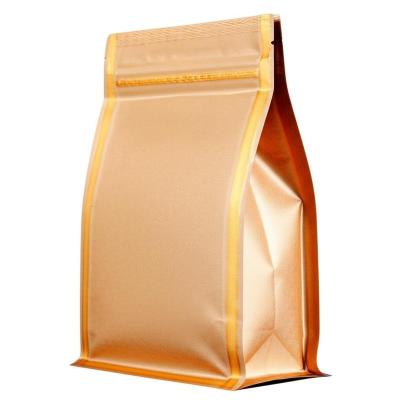 China Side Gusset Pouch Kraft Paper Bag Embossing Hot Stamping Surface Handling Industrial Food Gift Clothing Packaging Solution for sale