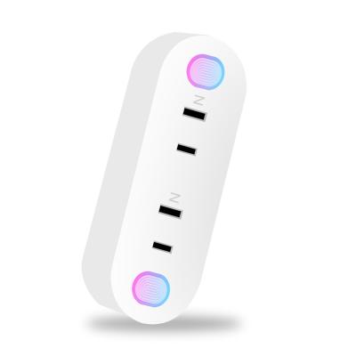 China Smart Wi-Fi Plug 15A Energy Monitoring Dual Port Outlet Remote Control for sale