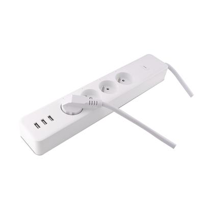 China French Standard 16A WiFi Smart Power Strip 4 Way USB Sub-control Power Metering for sale