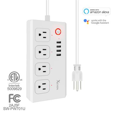 China WiFi Smart Power Strip with 4 USB Ports 1875W Surge Protection Remote Control for sale