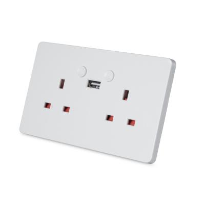 China Smart WiFi UK Wall Socket 13A 2 Outlets with USB Port for Home Automation for sale