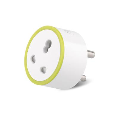 China Round Green Indian Standard 16A Multi-function Smart Socket Wi-Fi Plug with Power Metering for sale