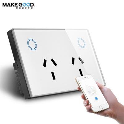China WiFi Smart Double Power Socket 16A EU Standard Remote Control Outlet for sale