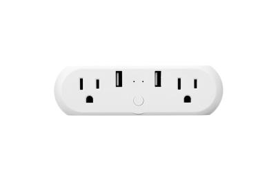 China Smart Double Plug with 2 USB Ports Individual Control 15A 125V for sale