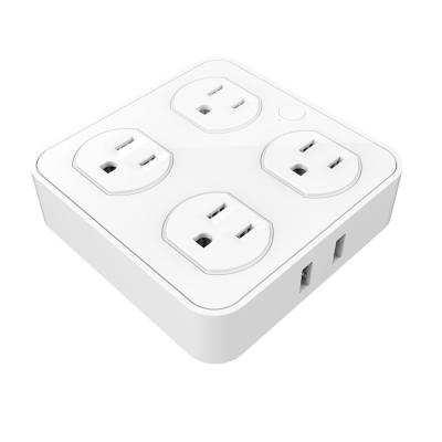 China Smart Wall Tap Plug 4x4 US 15A 125VAC Surge Protected Outlet Extender for sale