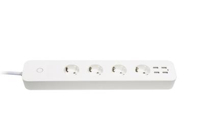 China Smart Power Sockets 4AC4USB 2500W Surge Protection Wall Outlet with USB Charging for sale