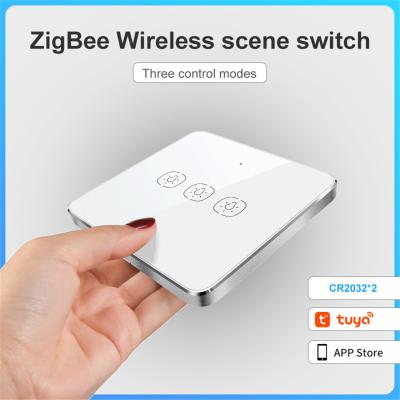 China Zigbee Wireless Scene Switch 3 Gang Smart Remote Control for Home Automation for sale