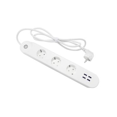 China 16A Multiple Socket Power Meter Strip with Surge Protection and Energy Monitor for sale