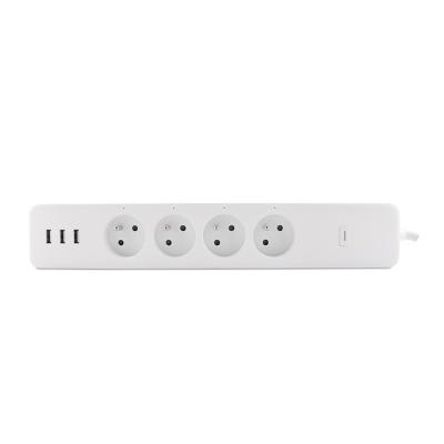 China 4 Way + USB French Standard 16A Wi-Fi Smart Power Strip Sub-control Function for sale