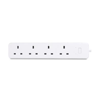 China UK Standard 4 Way WiFi Smart Power Strip 13A Sub Control Energy Metering for sale