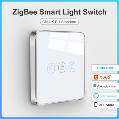 China Zigbee Smart Lighting Controller 3 Gang for Home Automation 110V 240V for sale