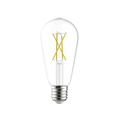 China Filament ST64 Clear CCT WiFi BLE Smart Bulb 220V 60W Equivalent for sale