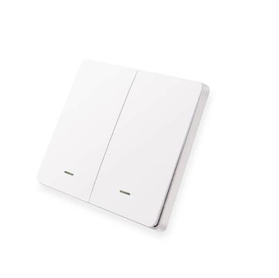 China Zigbee Smart Switch 2 Gang No Neutral Wire Push Button Single Live Wire 110-240V for sale