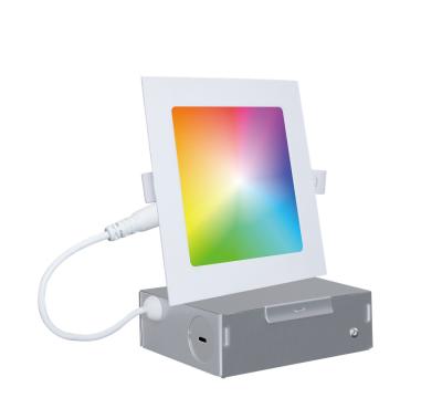 China Wi-Fi RGBCW LED Recessed Slim Downlight 6'' Square for sale