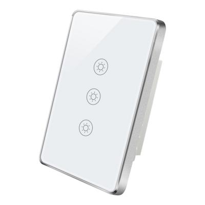 China 3 Gang Magnetic Relay Light Switch Without Neutral Wire 10A 250V for sale
