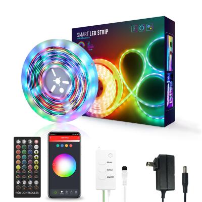 China Dream Color LED Smart Strip Lights 5m 12V RGB Color Changing Flexible Tape for sale