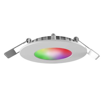 China 6W RGB+CCT Smart Slim Downlight EU 220V Dimmable LED Ceiling Light for sale